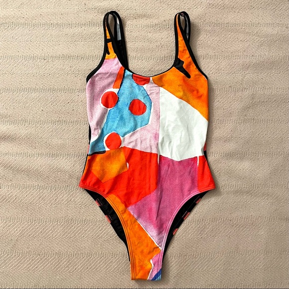 adidas | Swim | Adidas One Piece Swimsuit Abstract Colorblock And Polka ...
